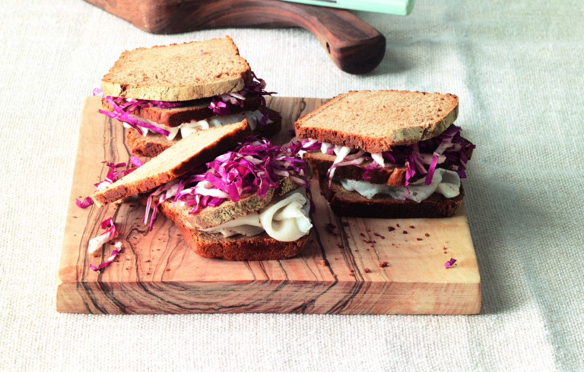 Lardo, Honey, and Radicchio Club Sandwich Recipe - La Cucina Italiana