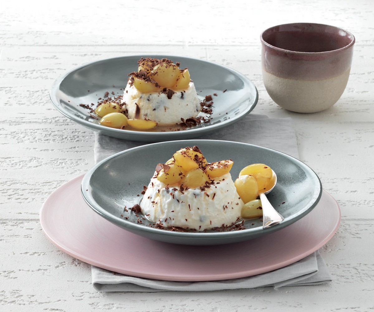 Ricotta Mousse with Marsala-Soaked Grapes Recipe - La Cucina Italiana