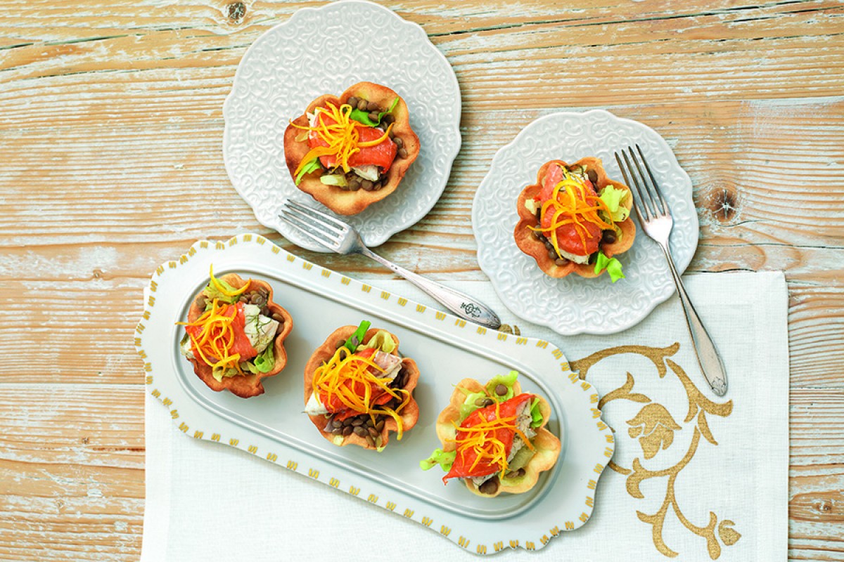 Seafood Parcels in Crunchy Baskets Recipe - La Cucina Italiana