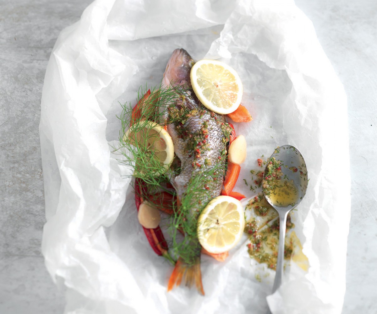 Perch in Aromatic Parchment Recipe - La Cucina Italiana