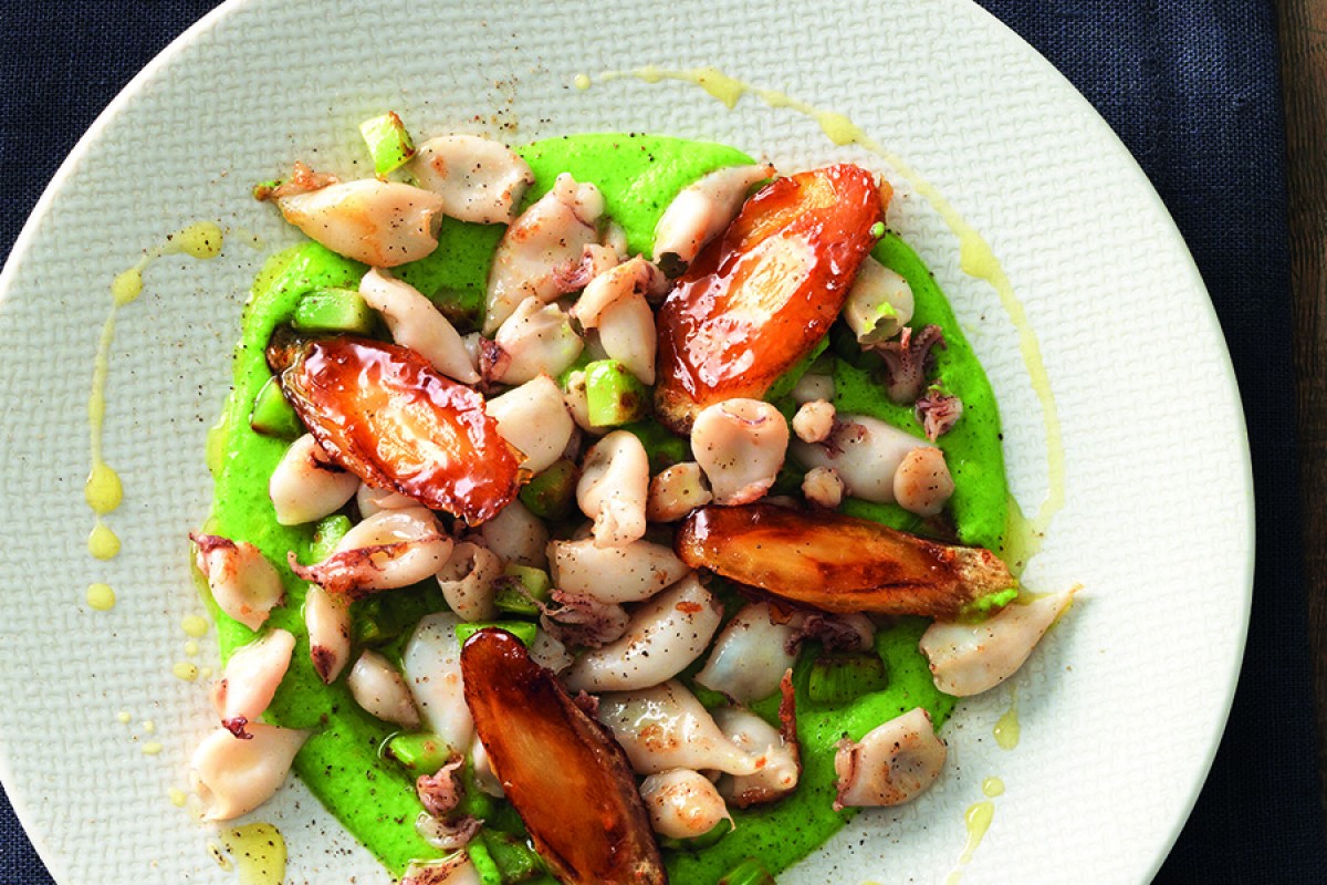 Baby Squid with Broccoli Cream and Parsnips Recipe - La Cucina Italiana
