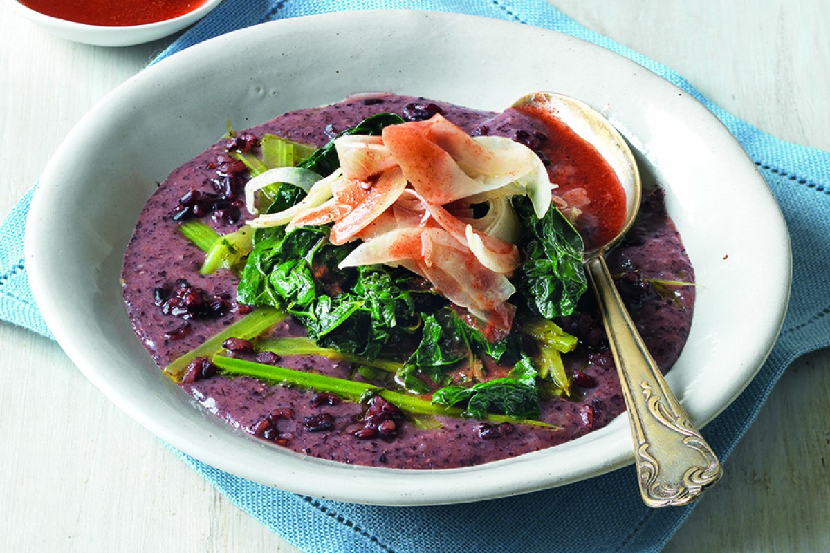 Creamy Venere rice with black cabbage, raspberry and cinnamon Recipe ...