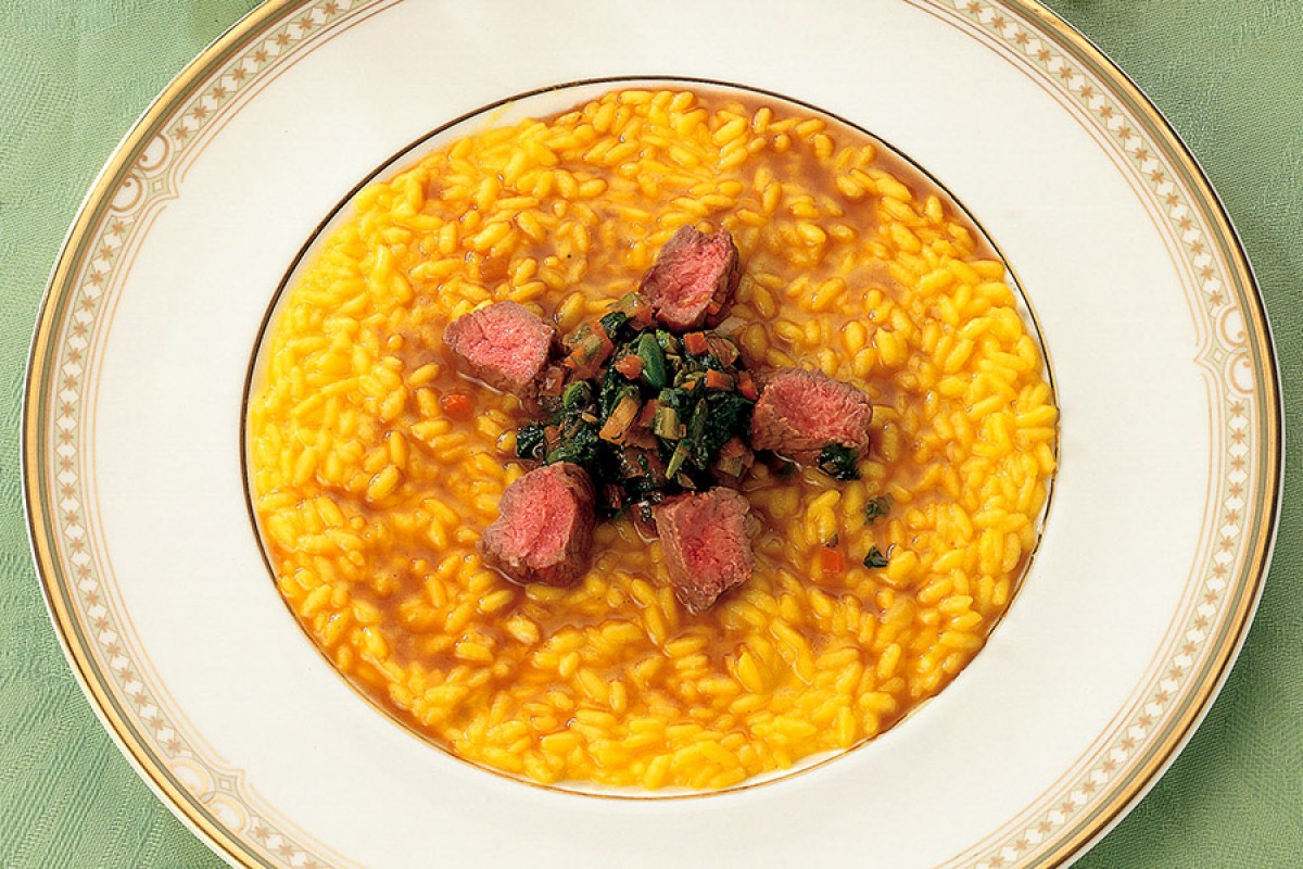 Golden Risotto with Lamb Recipe - La Cucina Italiana