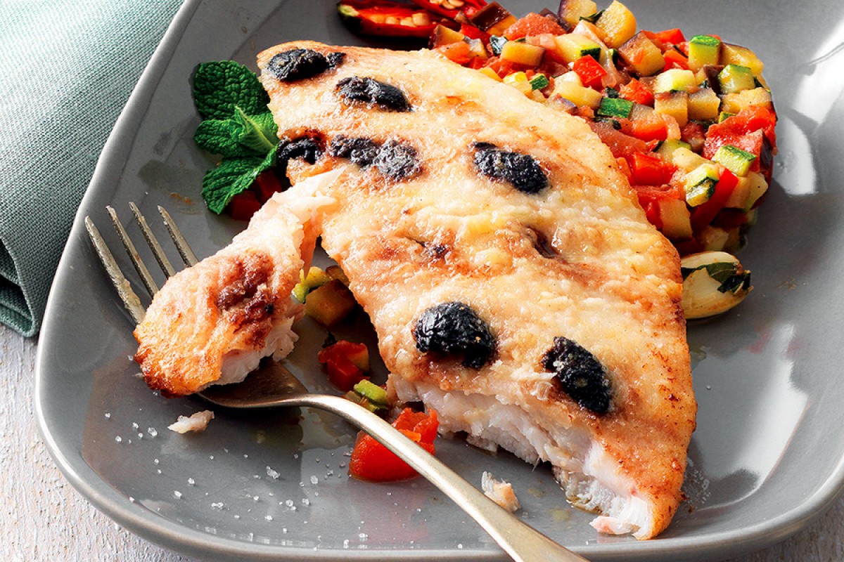 John Dory Fillets Studded with Olives Recipe - La Cucina Italiana