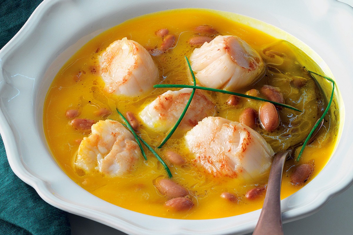 Scallops in Pumpkin Soup Recipe - La Cucina Italiana