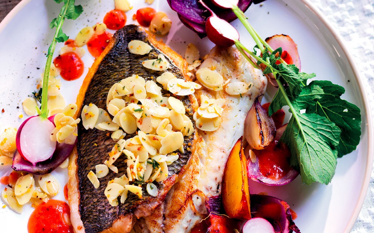 White Bream with Scented Almonds Recipe - La Cucina Italiana