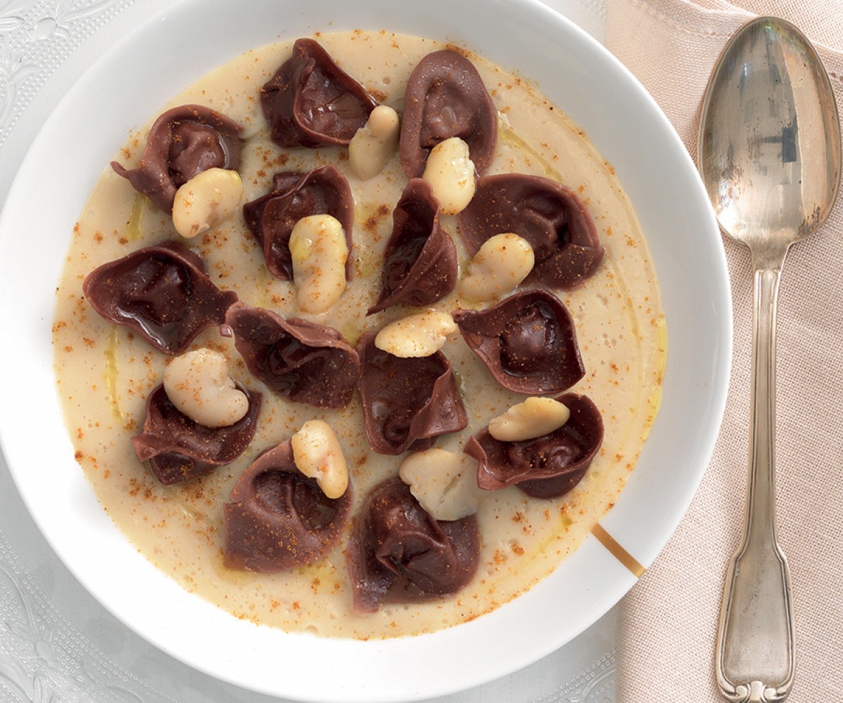Cocoa Cappelletti with Fava Bean Puree Recipe - La Cucina Italiana