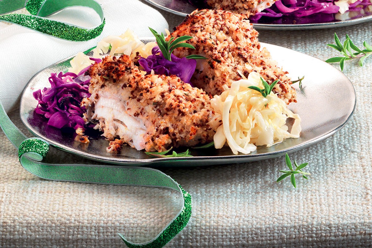 Turbot Fillets in Mustard Crust Recipe - La Cucina Italiana