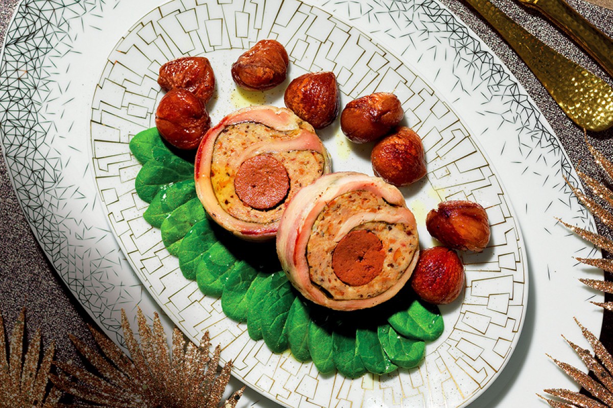 Stuffed Capon Roll and Browned Chestnuts Recipe - La Cucina Italiana