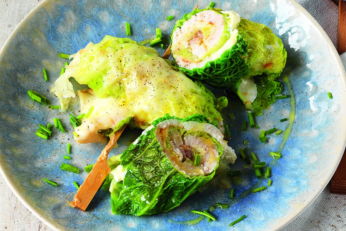 Savoy Cabbage Roulades with Swordfish and Smoked Scamorza Cheese Recipe ...