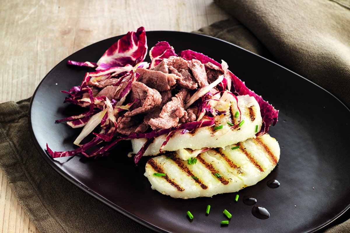 Straccetti (Beef Strips) with Radicchio and White Polenta Recipe - La ...