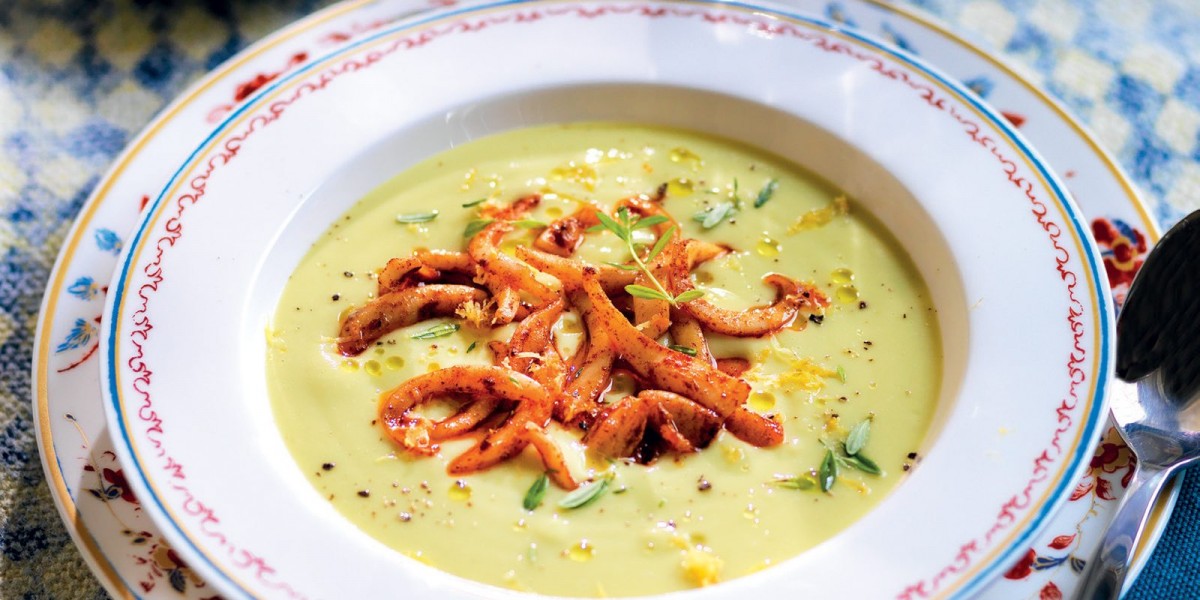 Creamy Zucchini Soup with Cuttlefish Recipe - La Cucina Italiana