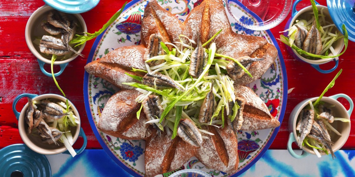 Light and Savory Italian Puntarelle Salad with Fried Anchovies Recipe ...