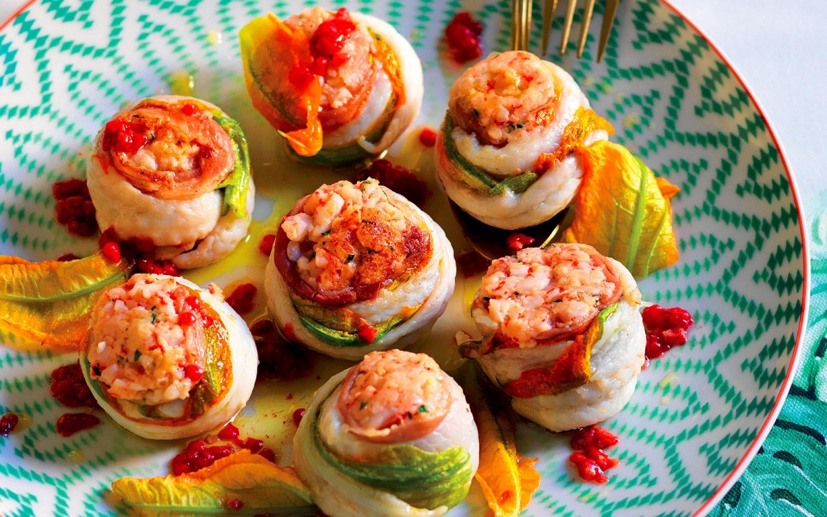 Sole Rolls Stuffed With Zucchini Flowers Recipe - La Cucina Italiana